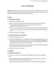 Copy Of Lab Efield Mapping Pdf Physics L Lab Electric Field Mapping Electric Field