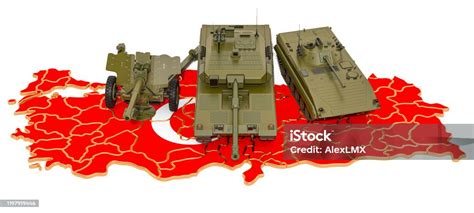 터키지도에 전투 차량 터키 개념의 군사 방어 흰색 배경에 고립 된 3d 렌더링 3차원 형태에 대한 스톡 사진 및 기타 이미지 3차원 형태 개념 개념과 주제 Istock