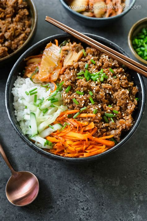 Korean Inspired Ground Beef” Bulgogi Bowls The Foodie Takes Flight