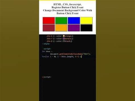 HTML CSS Javascript Add Click Events To Buttons With JS Use Them To