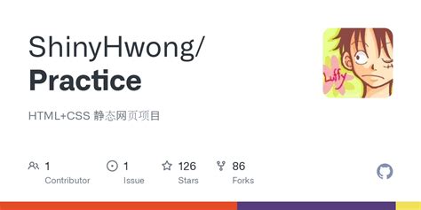GitHub ShinyHwong Practice HTML CSS 静态网页项目