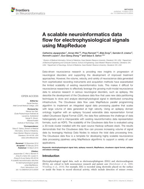 Pdf A Scalable Neuroinformatics Data Flow For Electrophysiological
