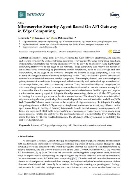 sensors microservice security agent based on api gateway in edge