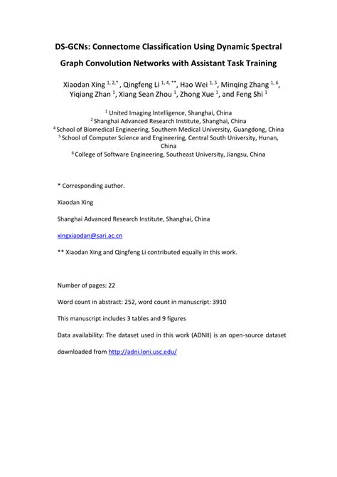 Pdf Ds Gcns Connectome Classification Using Dynamic Spectral Graph