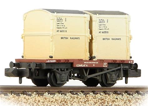 377 340b Farish Conflat Wagon Br Bauxite Early With 2 Br White Af