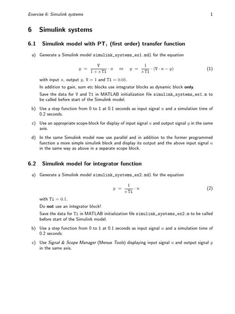Exercise Simulink Systems Download Free Pdf Signal Electrical