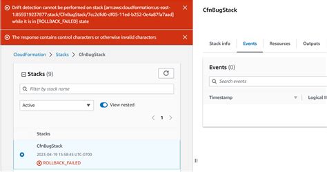 ` x1b` in reason field of custom resources can break stack the