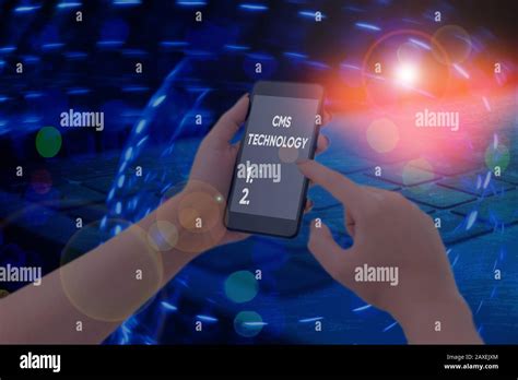 Writing Note Showing Cms Technology Business Concept For Programs That Are Used To Create And