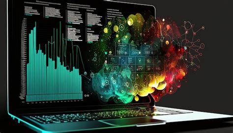 premium ai image a laptop screen with a colorful display of graphs