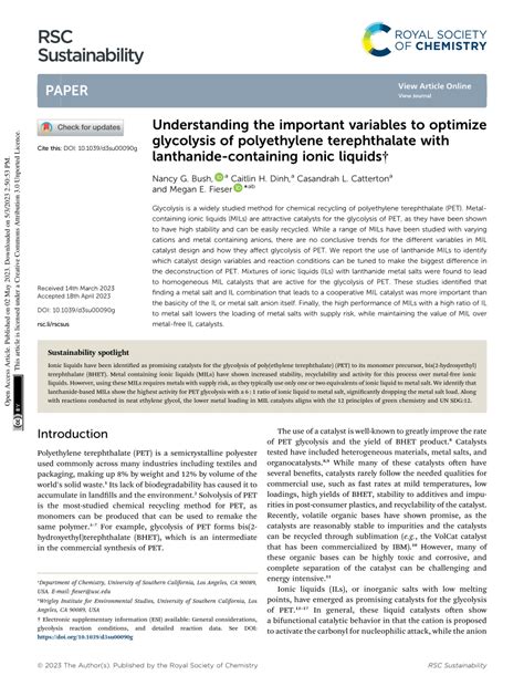 Pdf Understanding The Important Variables To Optimize Glycolysis Of Polyethylene Terephthalate