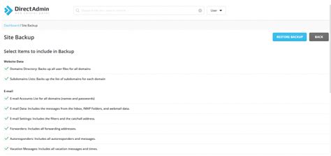 How To Createrestore A Backup Of Your Account In Directadmin