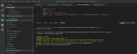 Debugging In Vscode Not Working · Issue 1543 · Nestjsnest · Github