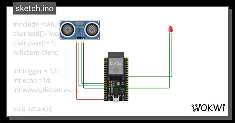 Ultra Sonic Project Wokwi Esp32 Stm32 Arduino Simulator