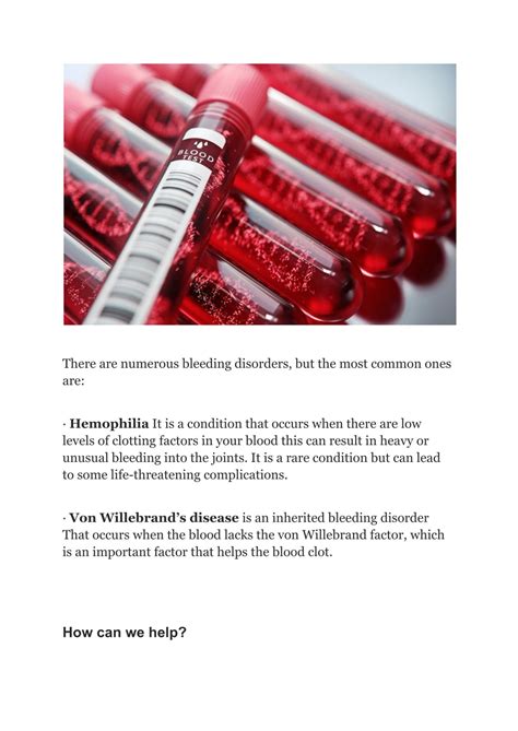 Ppt Bleeding Disorders Types Causes Symptoms And Treatments Powerpoint Presentation Id