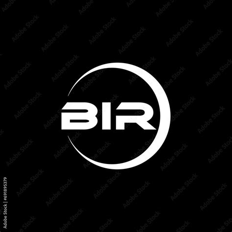 Bir Letter Logo Design With Black Background In Illustrator Cube Logo