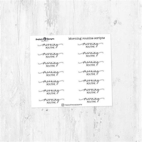 Morning Routine Scripts Foiled Planner Deco Stickers Etsy