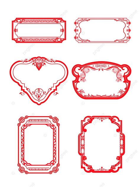 중국 바람이 국경 설정지도 빨간색 테두리 중국 바람 국경 클래식 테두리 만화 전통적인 모아레 텍스처 패턴 Png 일러스트 및 Psd 이미지 무료 다운로드 Pngtree
