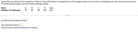 Solved A What Is The Standard Divisor The Standard Divisor Solved A What Is The Standard Divisor The Standard Divisor