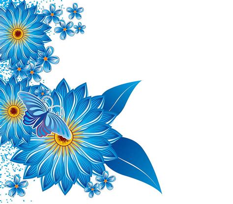 블루 꽃 배경 Eps Ai Uidownload