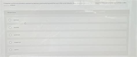Solved Analysismultiple Choice ﻿sentiment