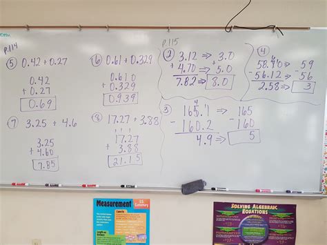 Mrs Negron Th Grade Math Class Lesson Adding And Subtracting Decimals Notes