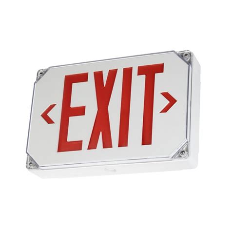 Wet Location LED Exit Sign Battery Backup Red Super Bright LEDs