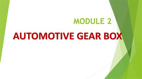 SOLUTION Module Part Sliding Mesh Gear Box Studypool