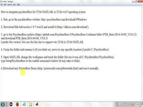 Installation Psychtoolbox In MATLAB Bit YouTube