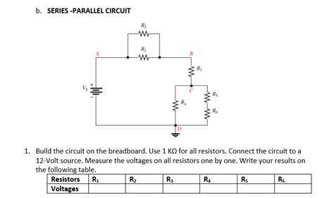 Solved B SERIES PARALLEL CIRCUIT R A R W B W W Build Chegg Com