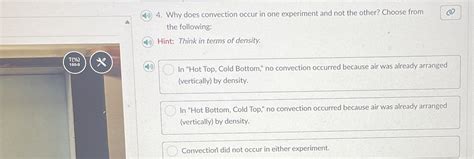 Solved Why Does Convection Occur In One Experiment And Not Chegg Com