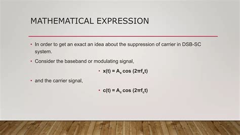 Double Sideband Suppressed Carrier Dsb Sc Modulation PPTX