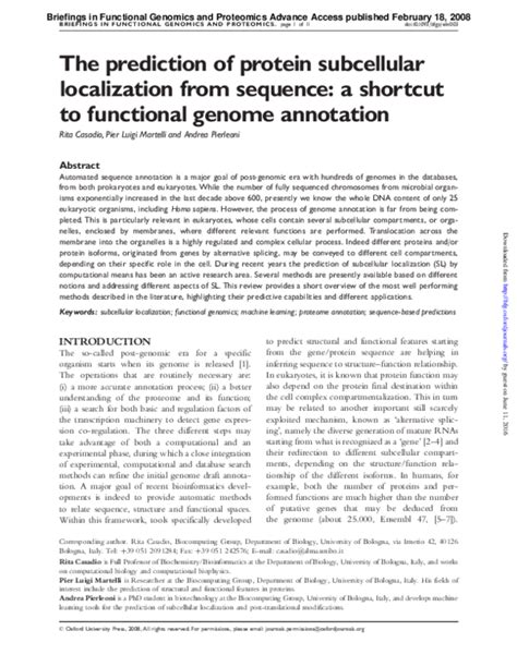 Pdf Prediction Of Protein Subcellular Localization By Incorporating Multiobjective Pso Based