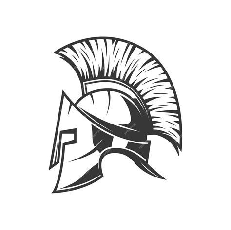 스파르타 검투사 로마 그리스 전사의 투구 프리미엄 벡터