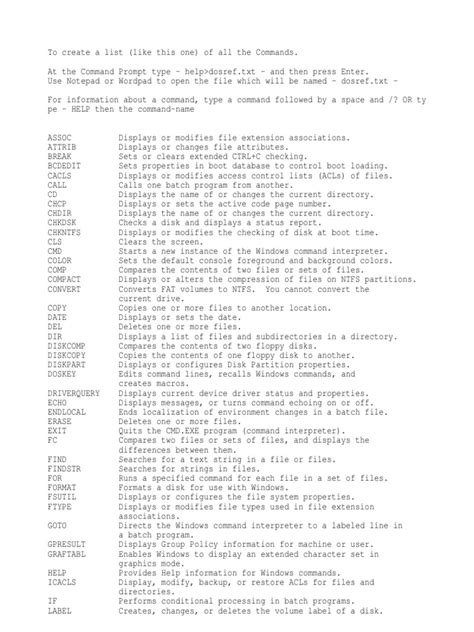 dos command prompts command line interface computer file