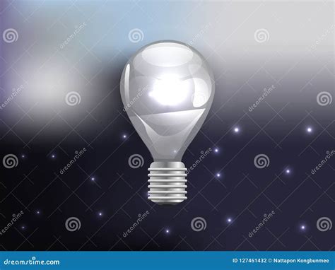 Abstract Technology Futuristic Concept Light Bulb And Dark Violet Color