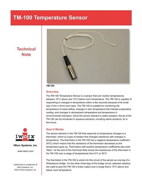 TM 100 Temperature Sensor IWorx
