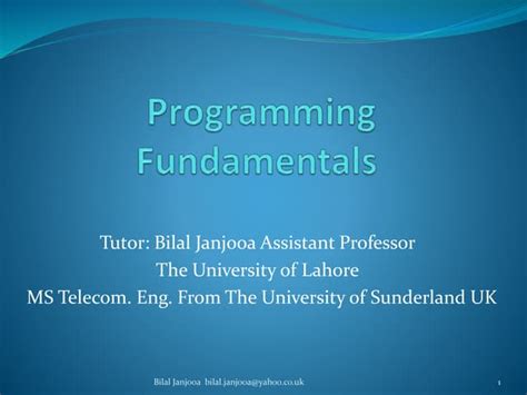 Programming Fundamentals 2 Pptx