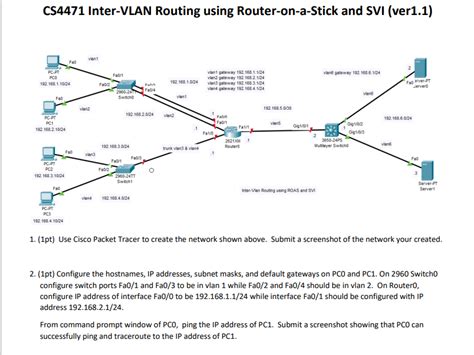 Solved CS Inter VLAN Routing Using Router On A Stick And Chegg