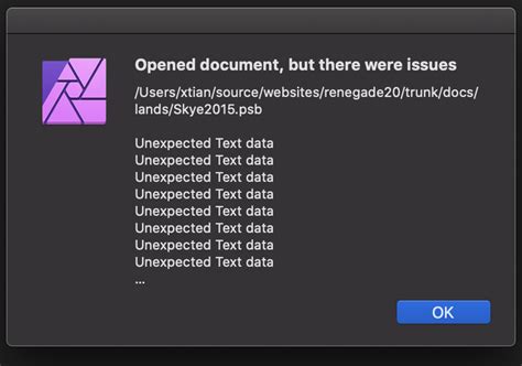 Error Importing Large Psb Document V1 Bugs Found On Macos