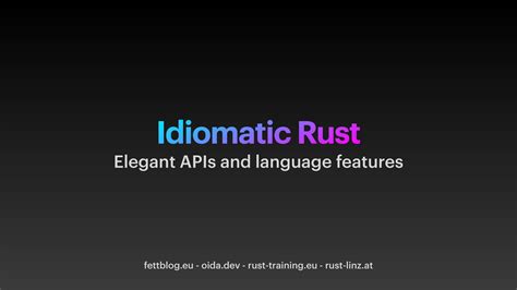 idiomatic rust speaker deck