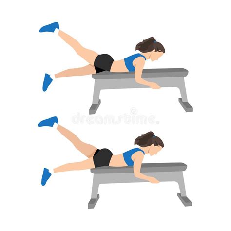 Flutter Kicks Sport Exersice Silhouettes Of Woman Doing Exercise Stock Illustration