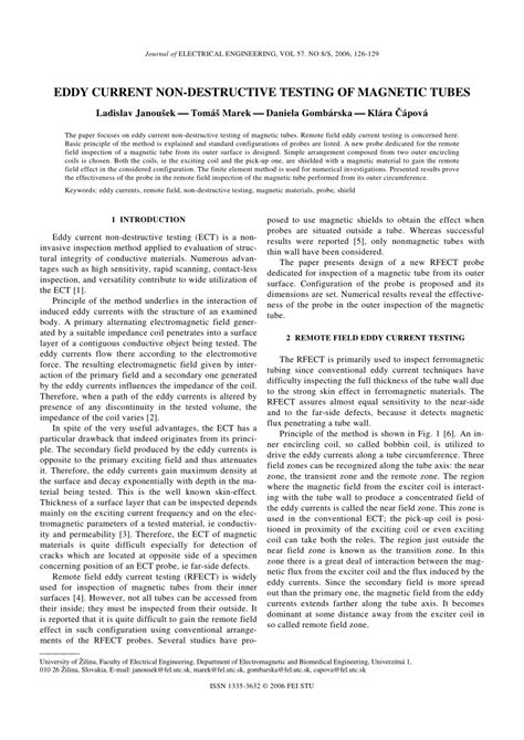 Pdf Eddy Current Non Destructive Testing Of Magnetic Tubes