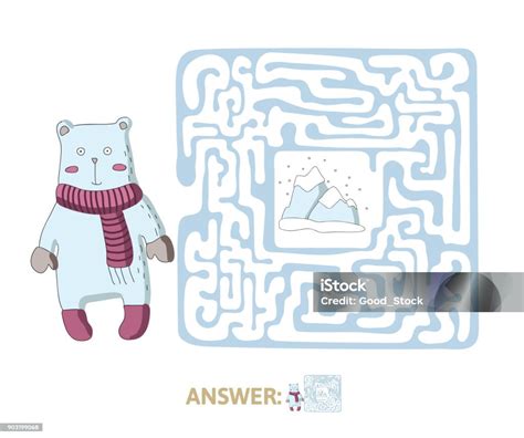 북극곰과 북극의 어린이 미로 아이 들을 위한 퍼즐 게임 미로 그림 벡터 2 3 살에 대한 스톡 벡터 아트 및 기타 이미지 2 3 살 4 5세 6 7 살 Istock