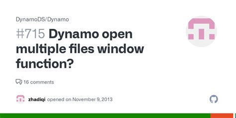 dynamo open multiple files window function · issue 715 · dynamods
