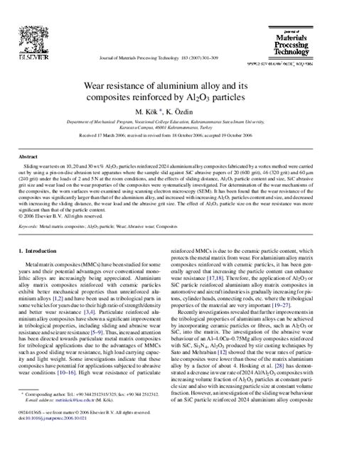 Pdf Wear Resistance Of Aluminium Alloy And Its Composites Reinforced By Al2o3 Particles