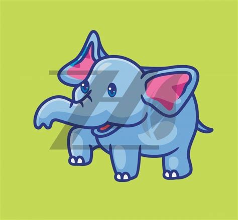 دانلود وکتور طرح حیوان فیل با پس زمینه رنگ سبز دانلود رایگان فایل