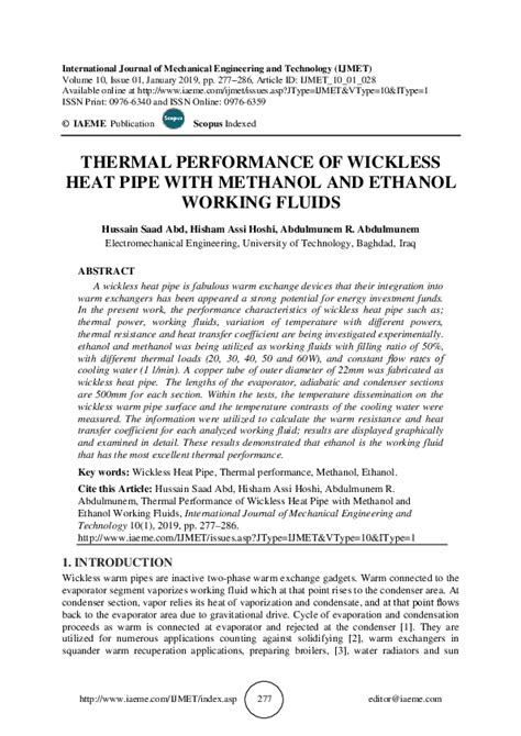 Pdf Thermal Performance Of Wickless Heat Pipe With Methanol And