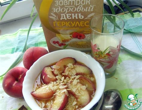 Каша-десерт с карамелизированным персиком – кулинарный рецепт
