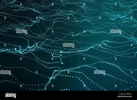 3d Rendering Abstract Polygonal Wave Background With Connecting Dots