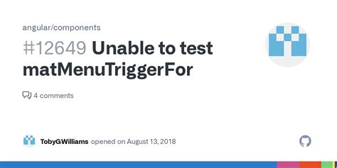 unable to test matmenutriggerfor · issue 12649 · angular components
